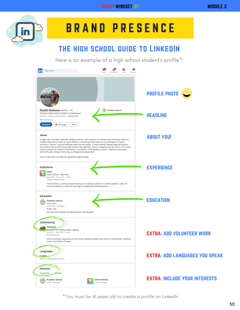 Complete Guide to Creating a LinkedIn Profile While in High School